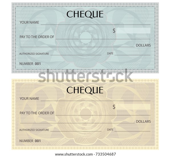 Check Cheque Chequebook Template Guilloche Pattern Stock-vektor ...