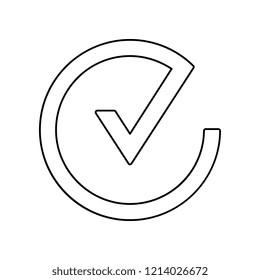 Check Circle Icon Simple Outline Illustration 스톡 일러스트 1258926139 ...
