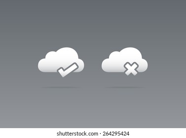 Check Cross Cloud Icons Stock Vector (Royalty Free) 264295424 ...