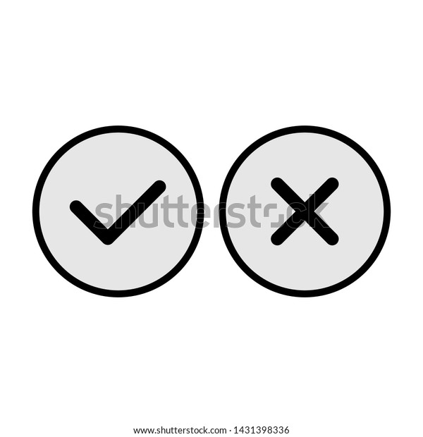 Check Cross Mark Icon Stock Vector (Royalty Free) 1431398336 | Shutterstock