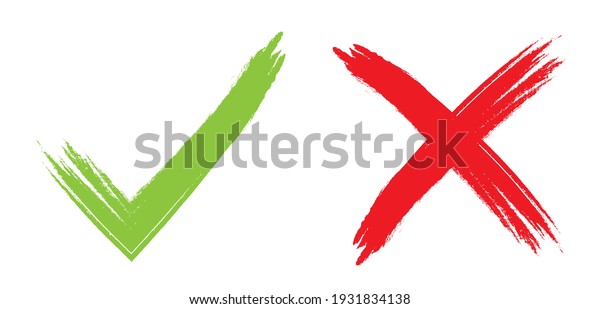 Check Cross Marks Green Check Mark Stock Vector (Royalty Free ...
