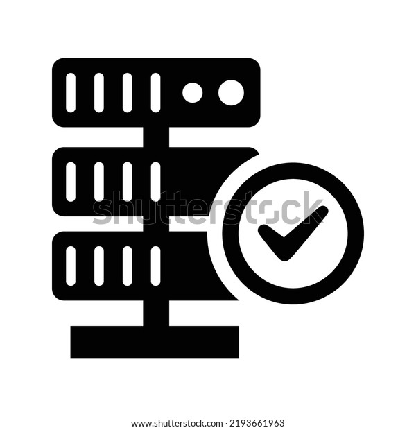 Check Database Server Icon Black Vector Stock Vector Royalty Free 2193661963 Shutterstock