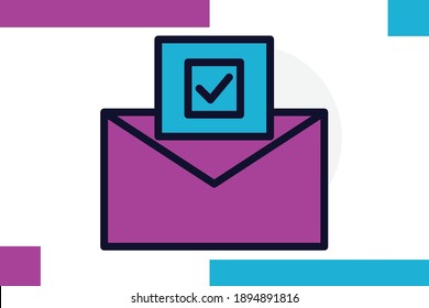 Check Email Icon Colored Line Symbol Stock Vector (Royalty Free ...
