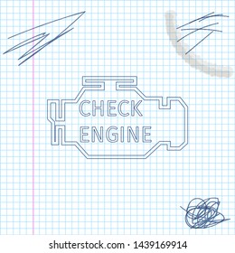 Check Engine Line Sketch Icon Isolated Stock Vector (Royalty Free ...