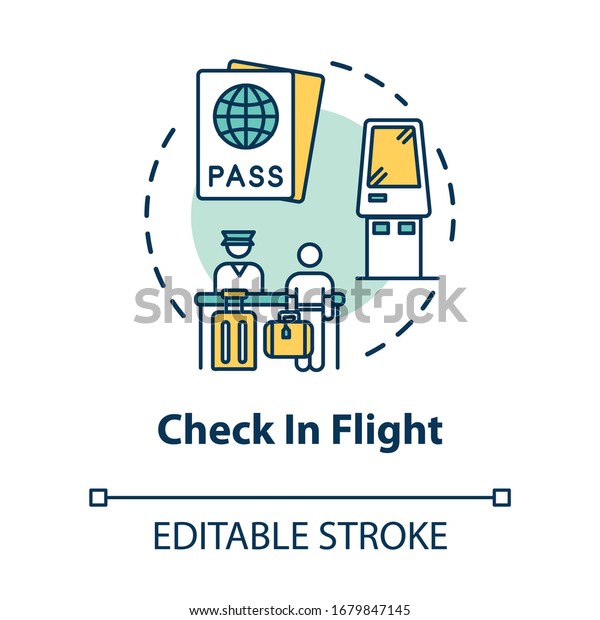 Check Flight Concept Icon Passengers Passport Stock Vector (Royalty ...