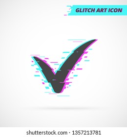 Check Glitch Art Vector Icon Checkmark Stock Vector (Royalty Free ...