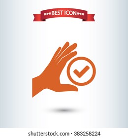 Check Hand Icon Vector Stock Vector (Royalty Free) 377222188