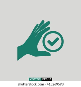 Check Hand Icon One Set Web: vector de stock (libre de regalías ...