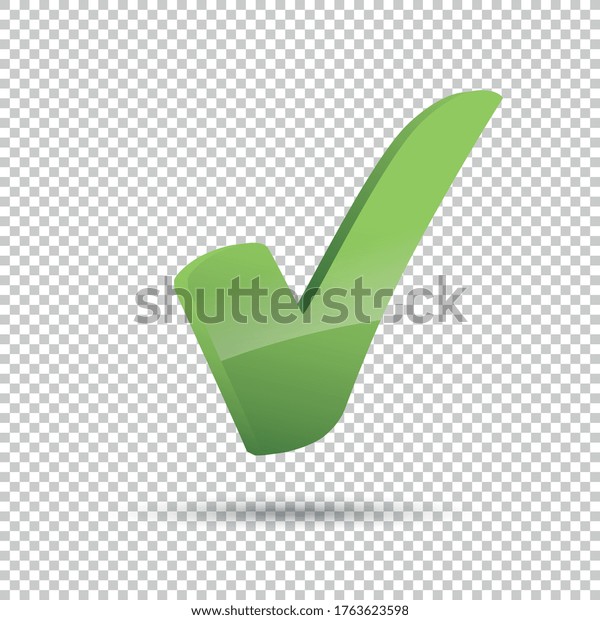 Check Icon 3d Ok Symbol Green Stock Vector (Royalty Free) 1763623598 ...