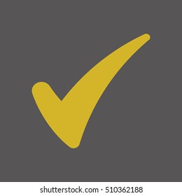 Yellow Check Mark Isolated On White Stock Illustration 1249908130 ...