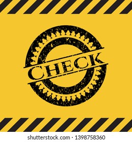 Check Inside Warning Sign Black Grunge Stock Vector (Royalty Free ...