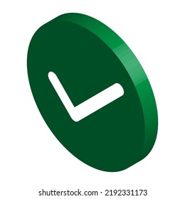 Check Isometric Mark Tick Icon Succes Stock Vector (Royalty Free ...
