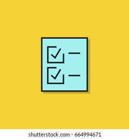 Check List Document Icon On Yellow Stock Vector (Royalty Free ...