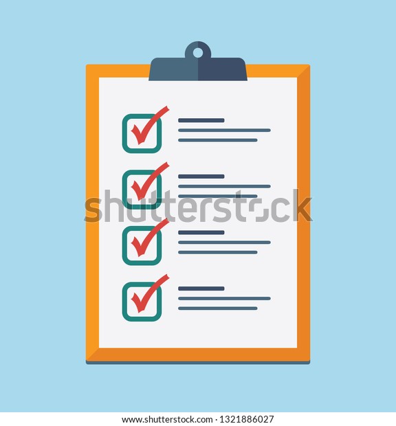 Check List Flat Icon Vector Checklist: vetor stock (livre de direitos ...