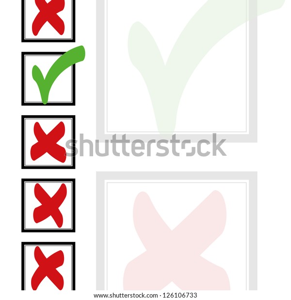 Check List Green Tick Red Marks Stock Vector (Royalty Free) 126106733 ...
