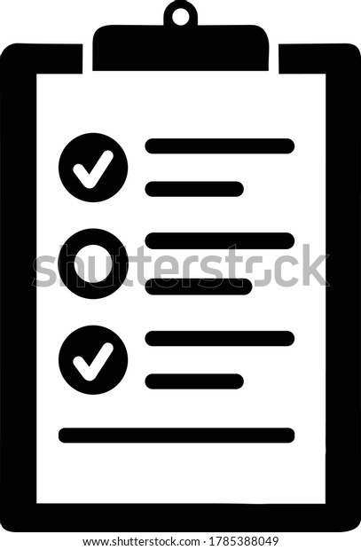 Check List Icon Black Vector Stock Vector (Royalty Free) 1785388049 ...