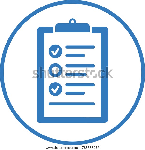 Check List Icon Blue Color Stock Vector (Royalty Free) 1785388052 ...