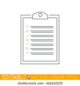 Check List Icon Editable Line Sketch Stock Vector (Royalty Free) 665610541