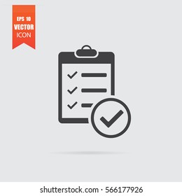 Check List Icon Flat Style Isolated: เวกเตอร์สต็อก (ปลอดค่าลิขสิทธิ์ ...