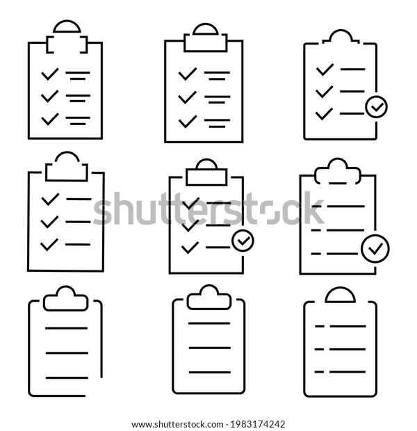 Check List Icon Symbol Set Symbol Stock Vector (Royalty Free ...