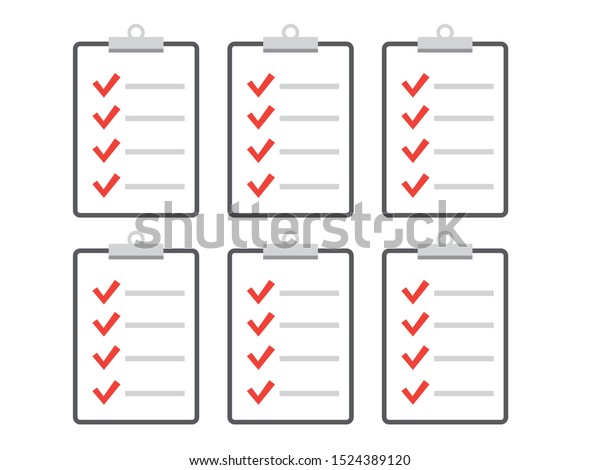 Check List Marker Clipboard Check Marks 스톡 벡터(로열티 프리) 1524389120 ...