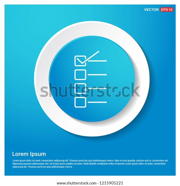 Check List Ok Icon Abstract Blue 스톡 벡터(로열티 프리) 1215905221 | Shutterstock