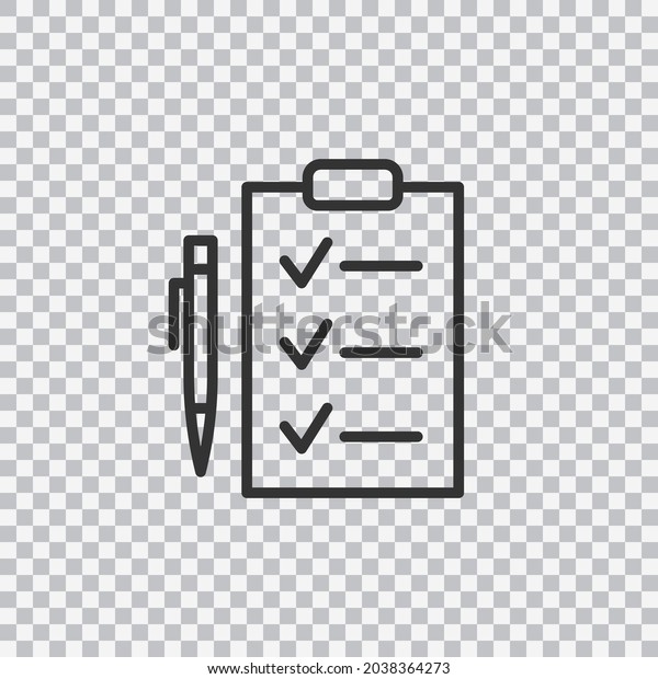 Check List Pen Icon Isolated On Stock Vector (Royalty Free) 2038364273 ...
