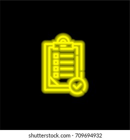 Check List Yellow Glowing Neon Ui Stock Vector (Royalty Free) 709694932 ...