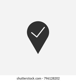 Outline Check Location Icon Illustration Isolated: เวกเตอร์สต็อก (ปลอด ...