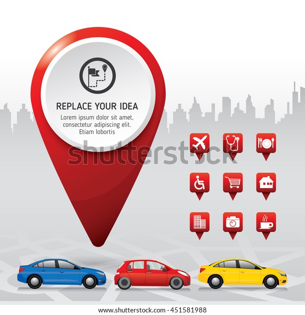 Check Location On Map Diagram Infographics: เวกเตอร์สต็อก (ปลอดค่า ...