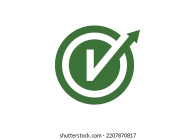 Check Logo Design Negative Space Green Stock Vector (Royalty Free ...