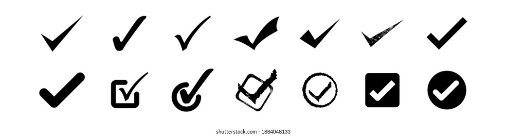 Check Mark Black Icons Set Modern Stock Vector (Royalty Free ...
