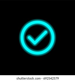 Check Mark Blue Glowing Neon Ui Stock Vector (Royalty Free) 692542579 ...
