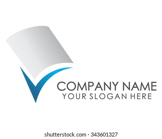 Check Mark Book Paper Logo Icon Stock Vector (Royalty Free) 343601327
