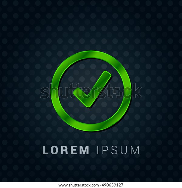 Check Mark Bright Green Chromium Precious Stock Vector (Royalty Free ...
