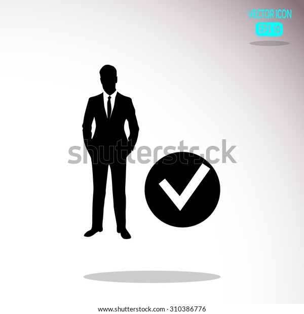 Check Mark Businessman Symbol Stock Vector (Royalty Free) 310386776 ...