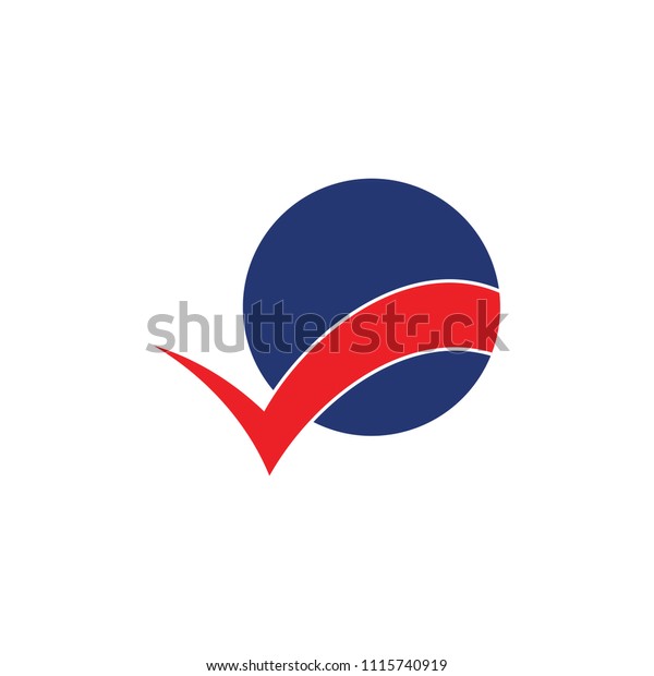 Check Mark Circle Symbol Logo Vector 스톡 벡터(로열티 프리) 1115740919 ...