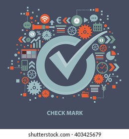 Check Mark Concept Design On Clean Stock Vector (Royalty Free) 493546141