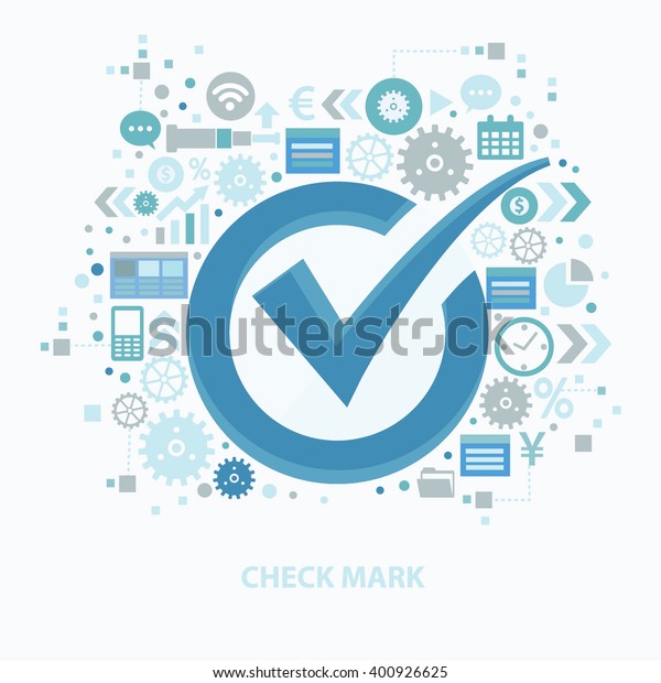 Check Mark Concept Design On Clean Stock Vector (Royalty Free ...