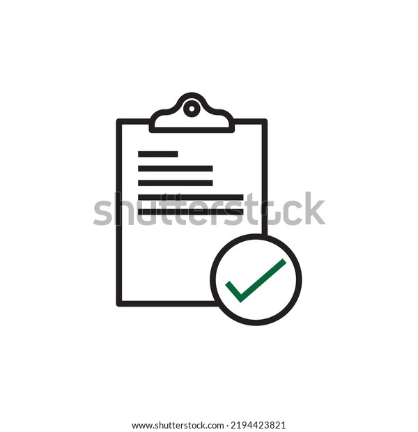 Check Mark Contract On White Background Stock Vector (Royalty Free ...