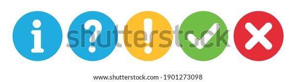 Check Mark Cross Exclamation Icons Vector Stock Vector (Royalty Free ...
