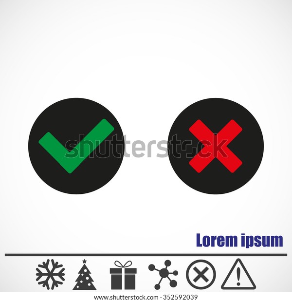 Check Mark Cross Icons Stock Vector (Royalty Free) 352592039 | Shutterstock