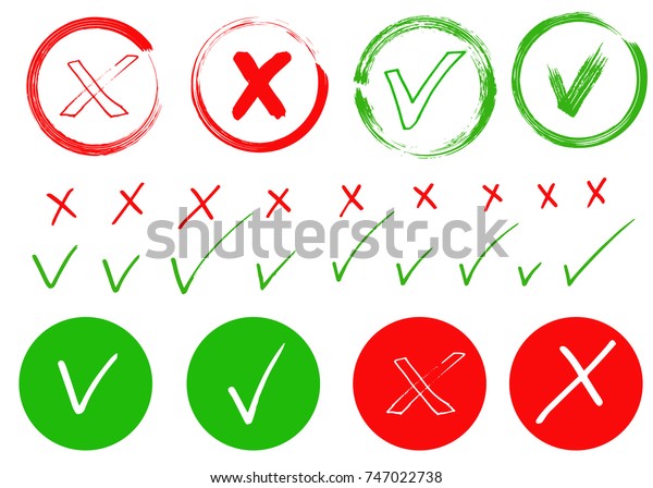Check Mark Cross Signs Brush Strokes Stock Vector (Royalty Free ...