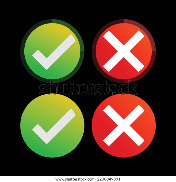 Check Mark Cross Symbol 3d Style Stock Vector (Royalty Free) 2200049891 ...