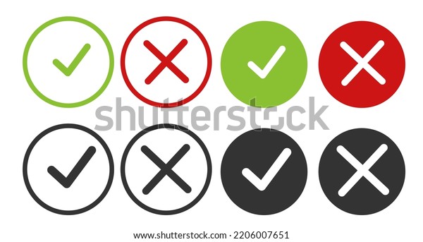 Check Mark Cross Mark Symbols Icon Stock Vector (Royalty Free ...