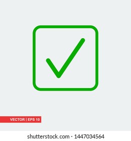 Check Mark Flat Icon On White Stock Vector (Royalty Free) 1447034564 ...