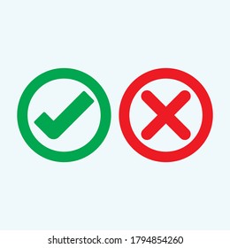 Check Mark Green Red Line Icons Stock Vector (Royalty Free) 1669139683