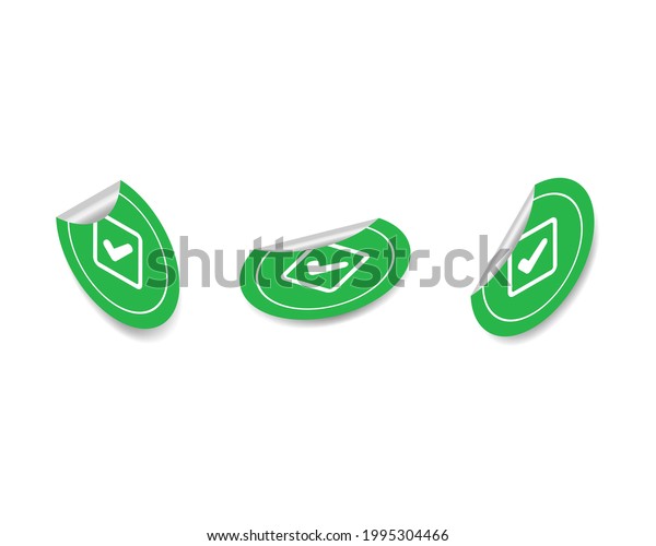 Check Mark Green Tick Sticker Set: เวกเตอร์สต็อก (ปลอดค่าลิขสิทธิ์ ...