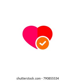Heart Tick Notice Icon Vector Illustration Stock Vector (Royalty Free ...
