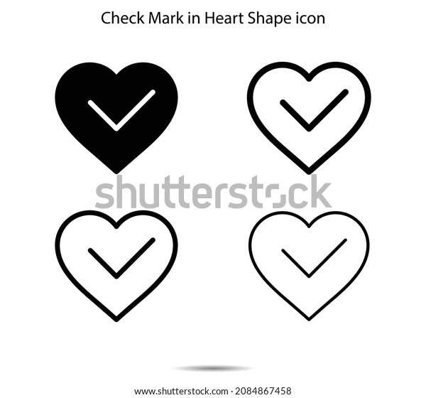 Check Mark Heart Shape Icon Vector Stock Vector (Royalty Free ...